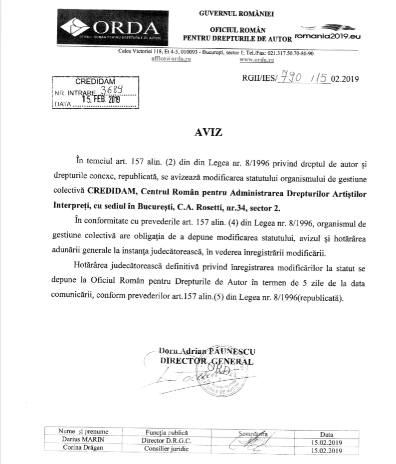 CREDIDAM – Info generale